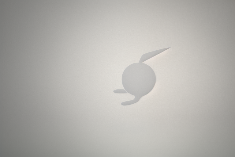 A Playful Shadow of a Rabbit Leaping Against a Soft Background.