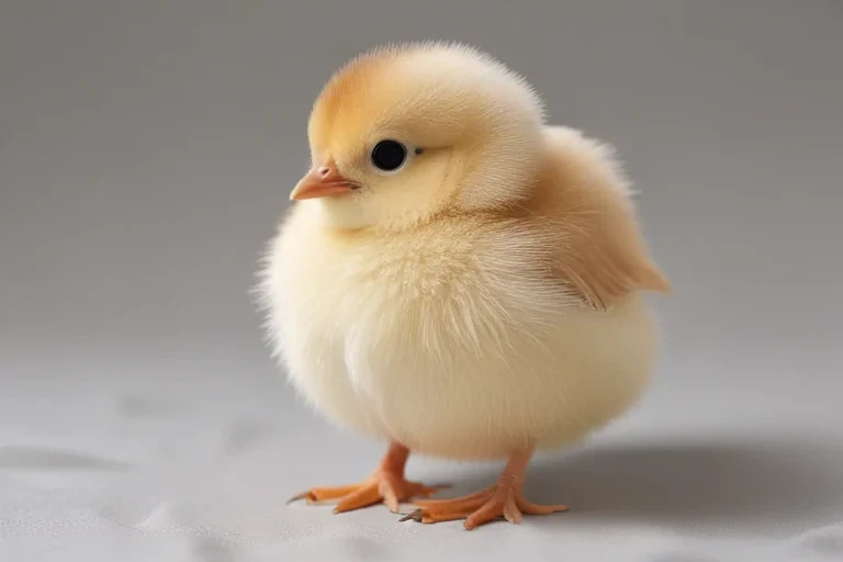 A Cute and Fluffy Baby Chick Standing on a Soft Surface