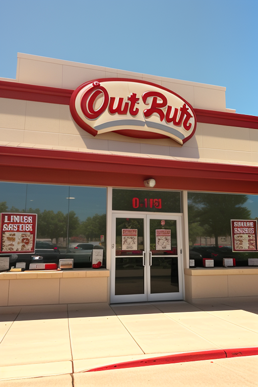 Bright and Welcoming Exterior of Out Put Restaurant on Sunny Day