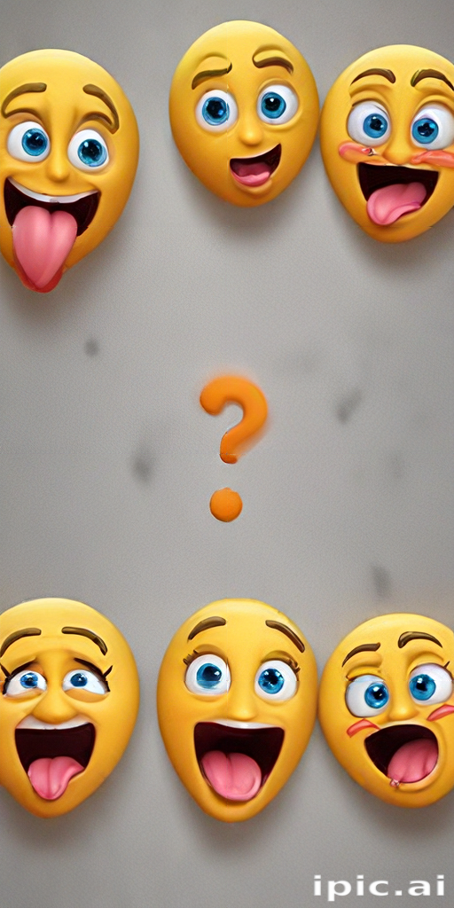 Exploring a Range of Emotions: Playful Emoji Faces Displaying Various ...