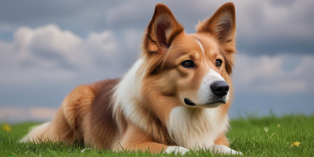 A Beautiful, Relaxed Dog Enjoying a Peaceful Day in Nature's Embrace.