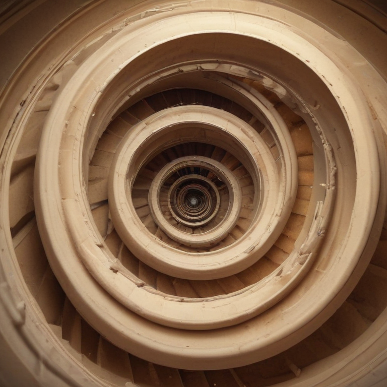Endless Spiral: A Captivating View of a Winding Staircase Design
