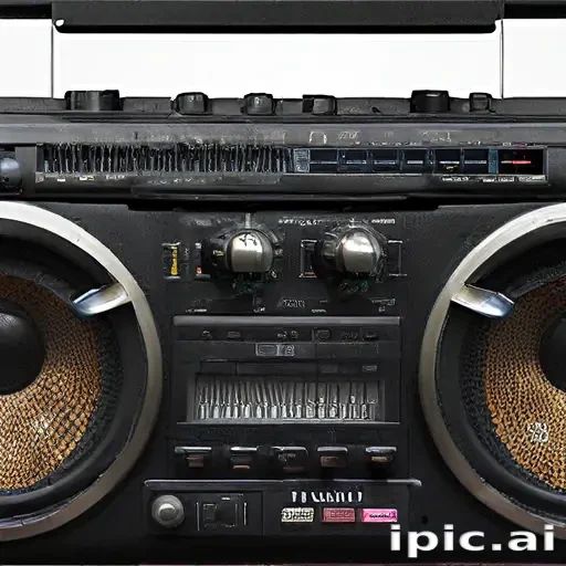 Vintage Boombox Featuring Dual Speakers and Classic Audio Controls from ...