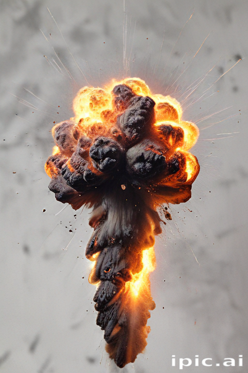 Explosive Eruption Creating a Dramatic Fireball and Smoke Cloud Formation