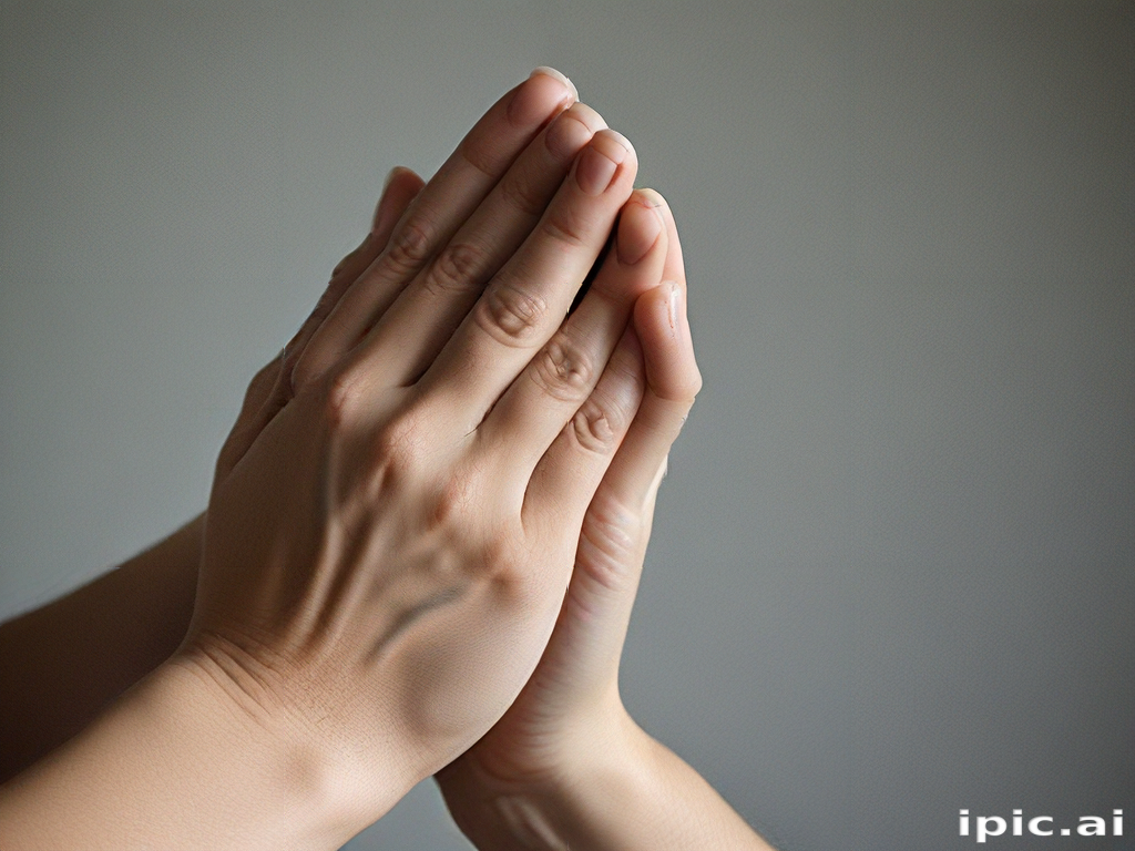 Two Hands Joined Together in a Gesture of Peace and Unity