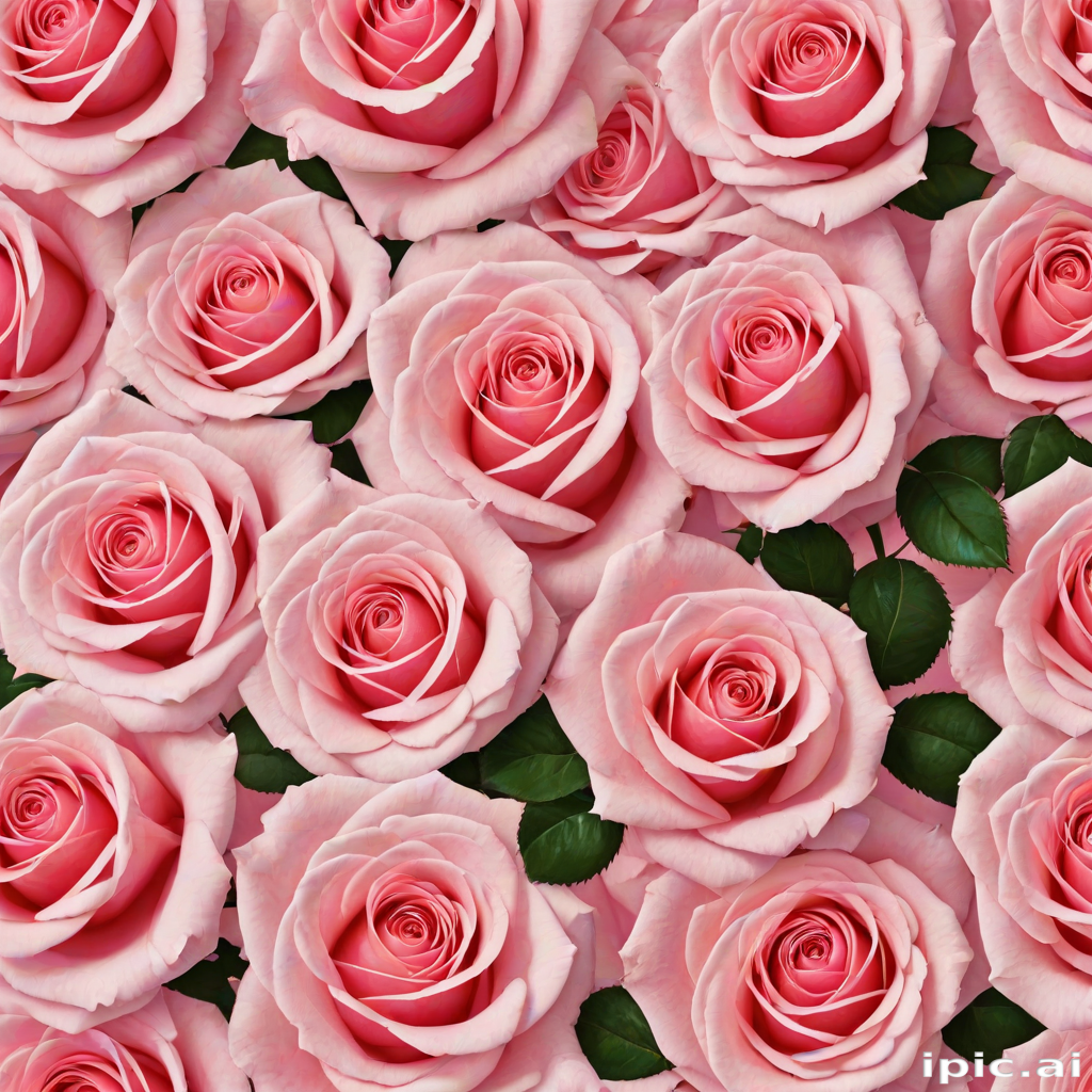 A Beautiful Arrangement of Soft Pink Roses with Lush Green Leaves.