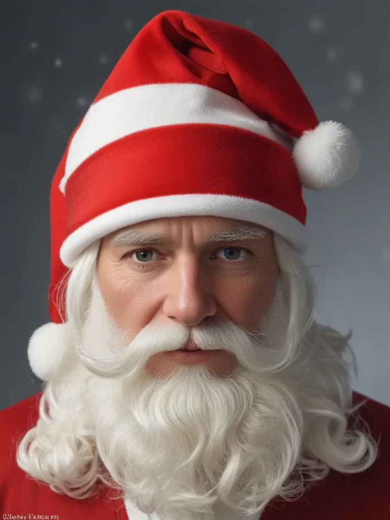 Jolly Santa Claus with a Traditional Red Hat and White Beard