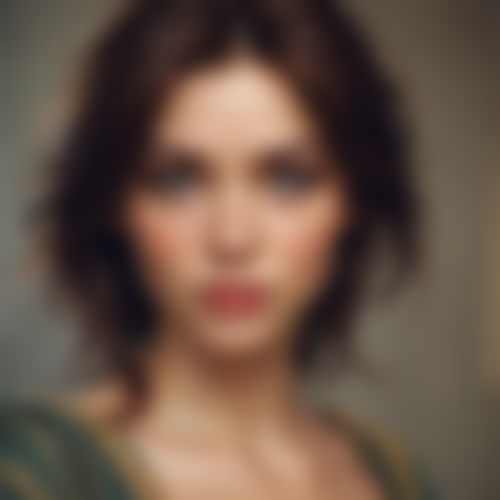 A Portrait of a Young Woman with Soft Features and Mysterious Expression.