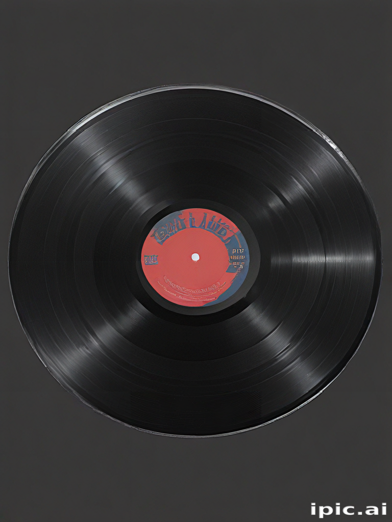 Classic Vinyl Record Spinning on Turntable with Vintage Label Design