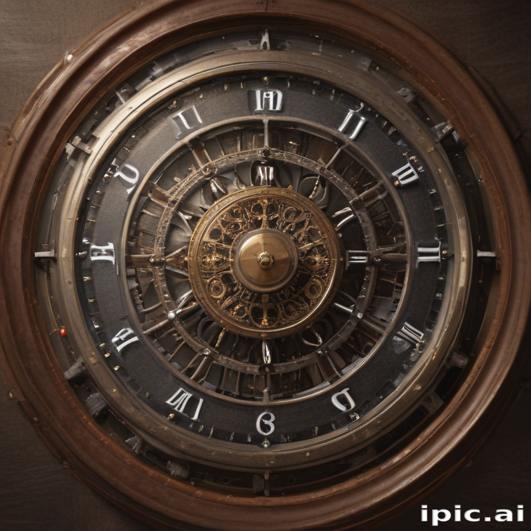 A Beautifully Intricate Vintage Clock with Roman Numerals and Detailed ...