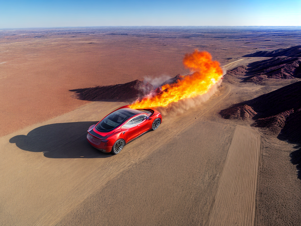 Tesla burning