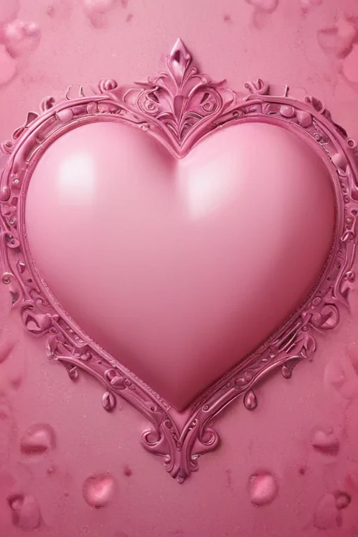 Elegant Pink Heart Surrounded by Delicate Floral Patterns on a Soft ...