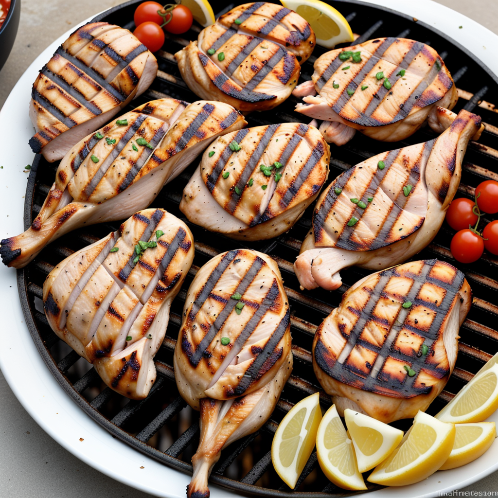 Deliciously Grilled Chicken Breasts with Fresh Lemon and Cherry Tomatoes