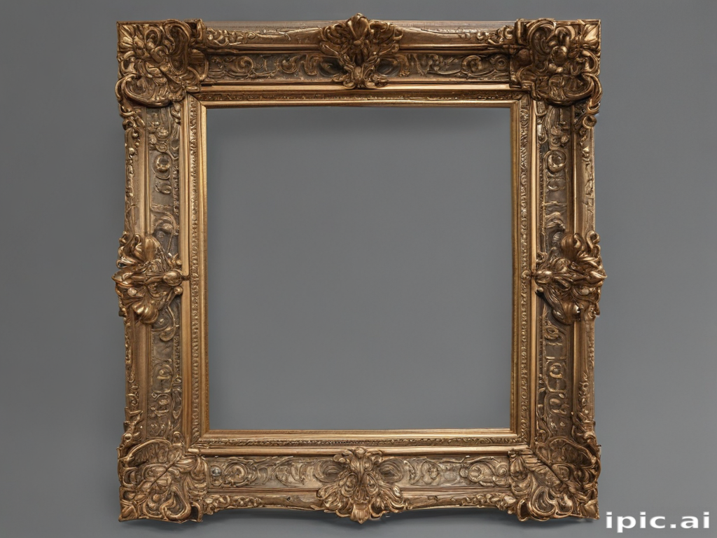 Ornately Designed Vintage Picture Frame with Intricate Decorative ...