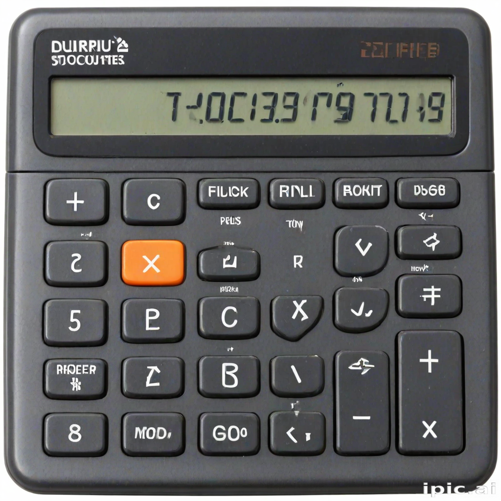 A Close-Up View of a Black Scientific Calculator with Clear Display.