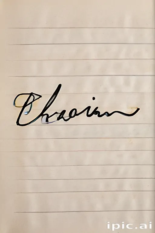 Elegant Handwritten Signature Captured on a Blank Page Background