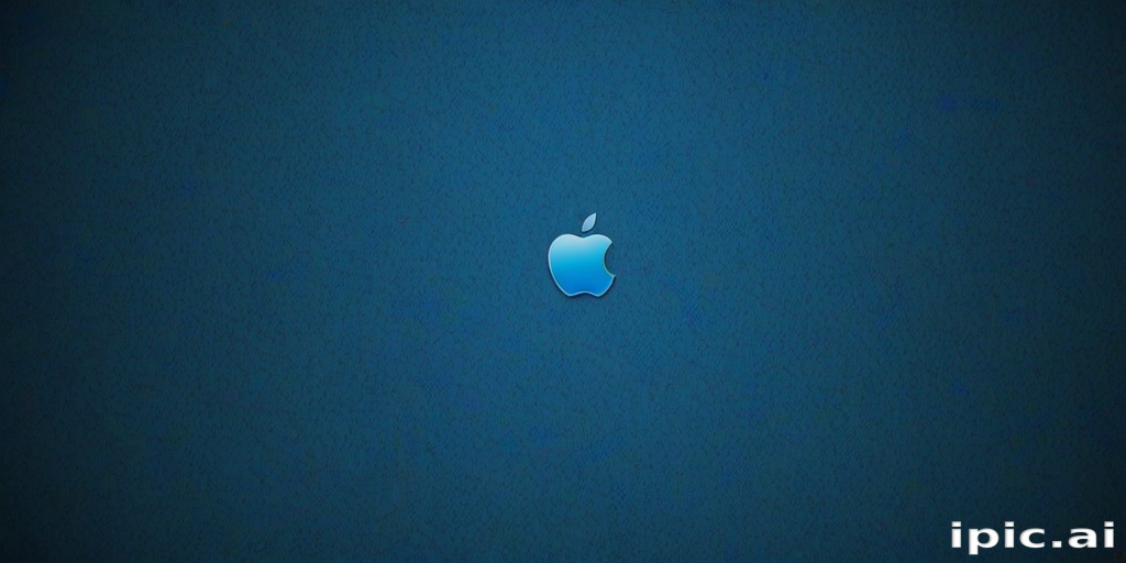 Elegant Blue Background Featuring the Iconic Apple Logo in the Center
