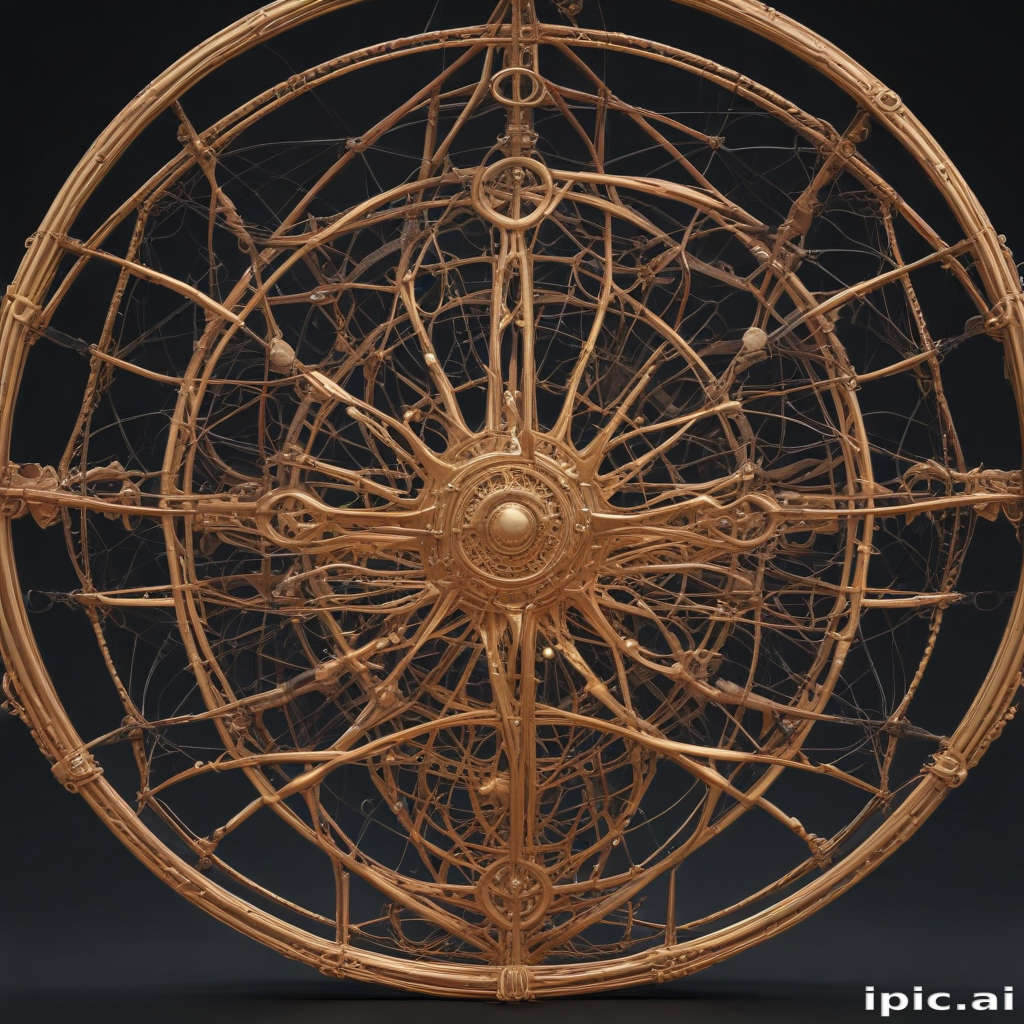 Intricate Wooden Astrolabe Design Showcasing Complex Geometric Patterns ...