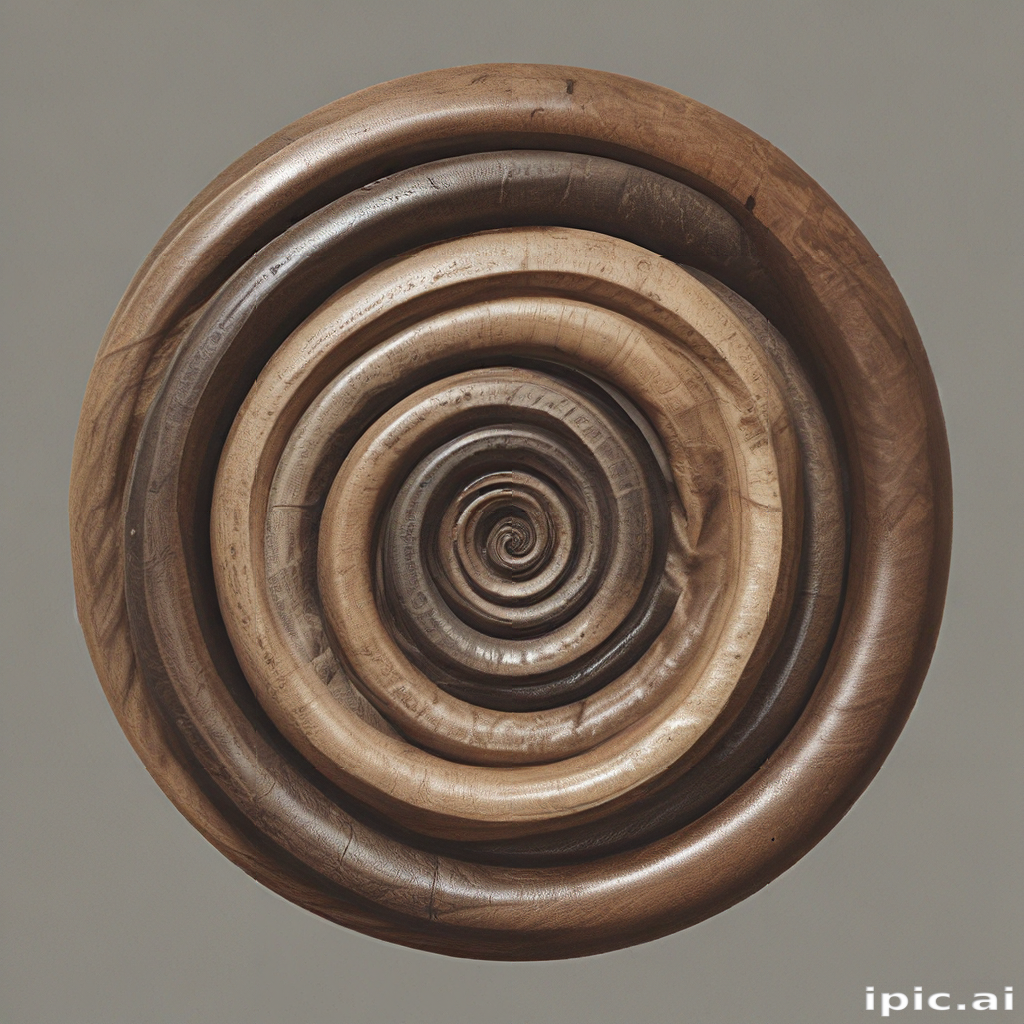 Intricate Wooden Spiral Design Showcasing Beautiful Natural Grain ...