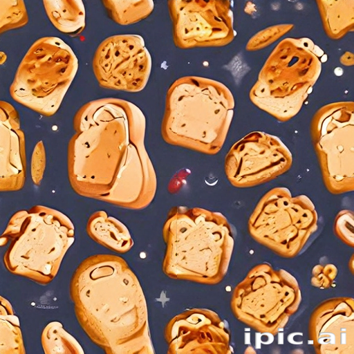 Colorful Floating Slices of Bread in a Unique Cosmic Background