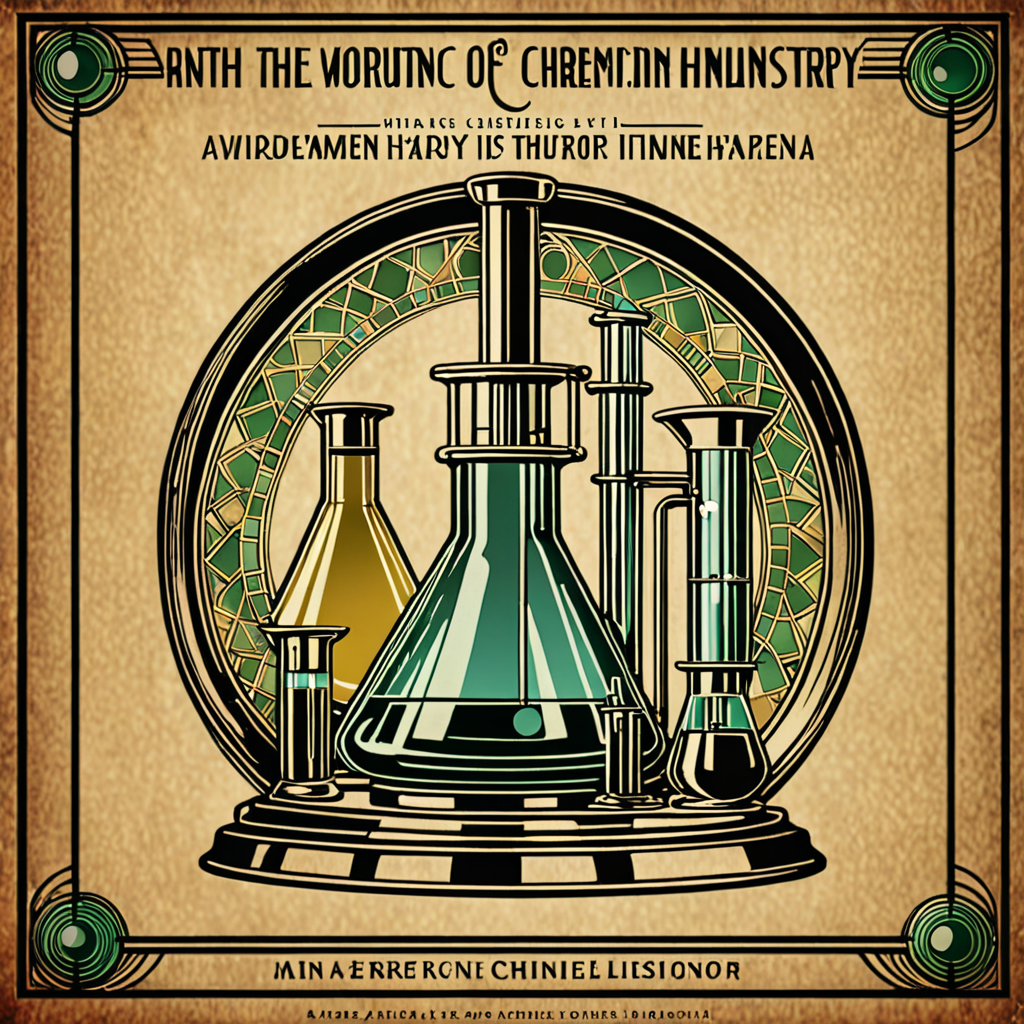 art deco chemistry industry science poster