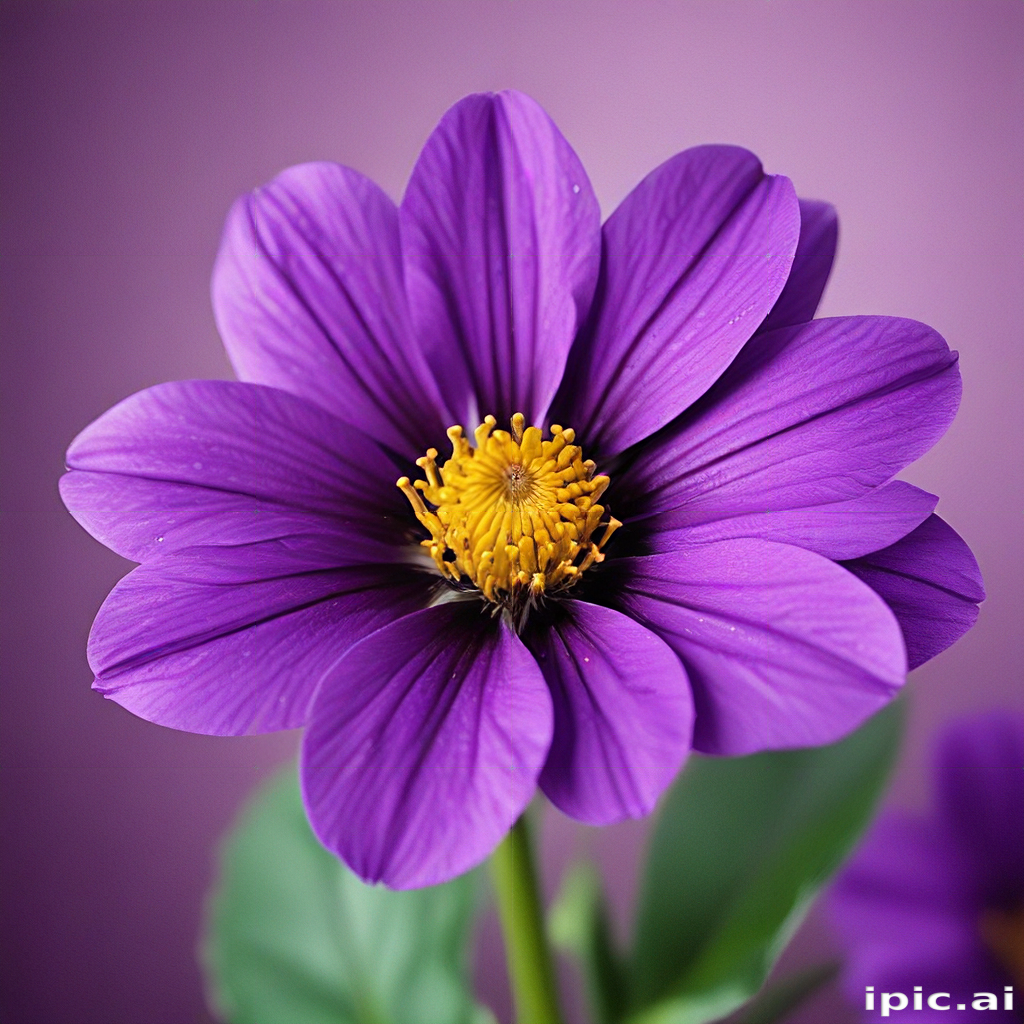 A Beautiful Purple Flower Blooming Against a Soft Purple Background.