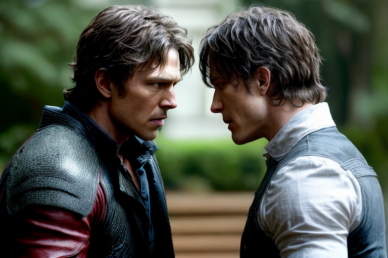 Klaus Mikaelson defeating Damon Salvatore with realistic blood