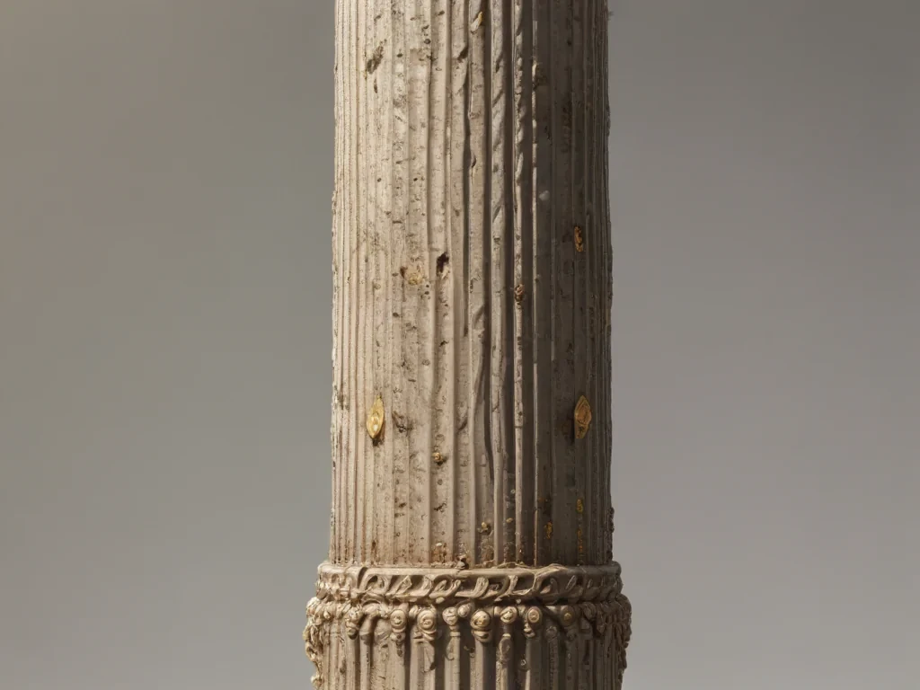 Intricately Carved Decorative Column with Unique Textures and Detailed ...