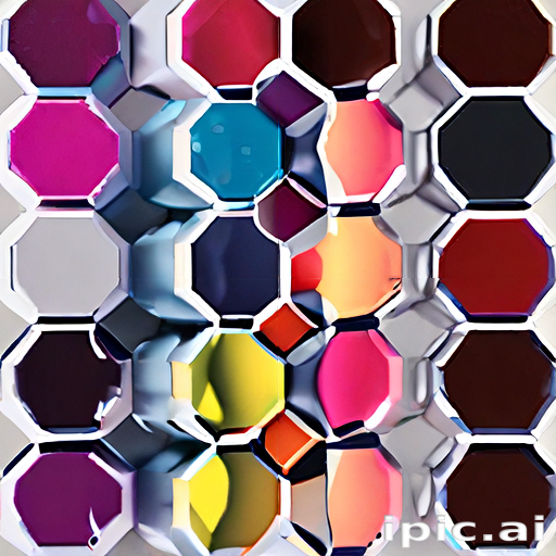 Colorful Honeycomb Pattern Displaying a Variety of Vibrant Paints and Hues.