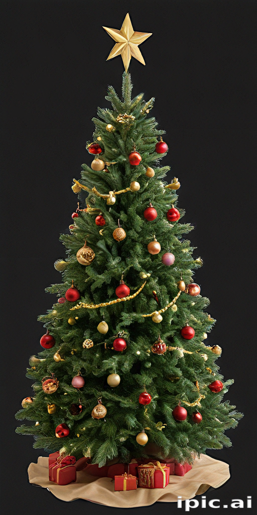 Beautifully Decorated Christmas Tree with Ornaments and Gifts Underneath