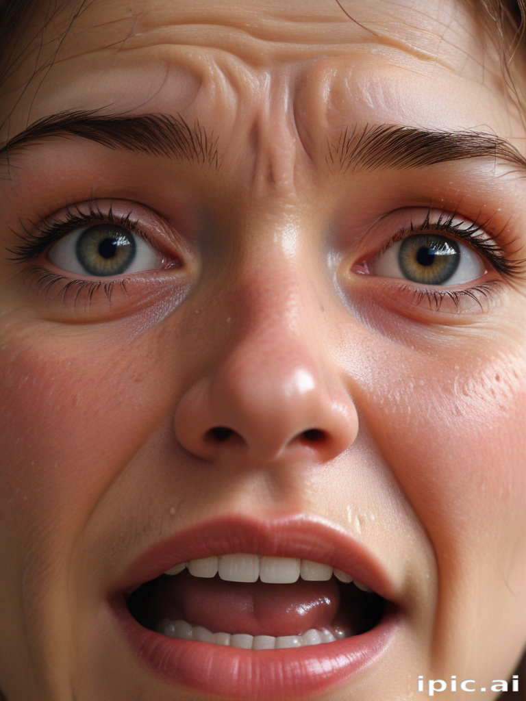 A Close-Up of a Young Woman Expressing Intense Emotion and Concern.