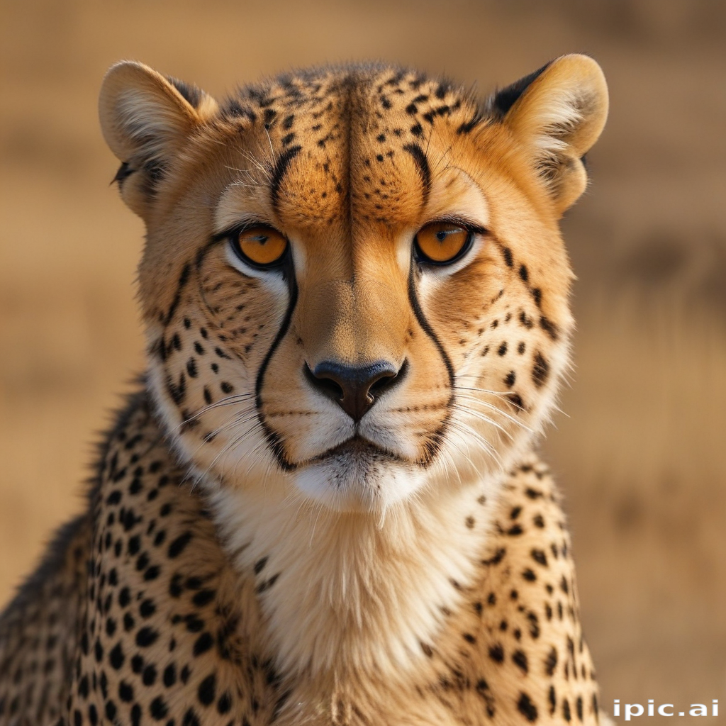 A Close-Up Portrait of a Majestic Cheetah in Natural Habitat.