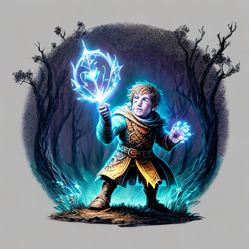A halfling necromancer, as represented in dungeons and dragons, uses a ...