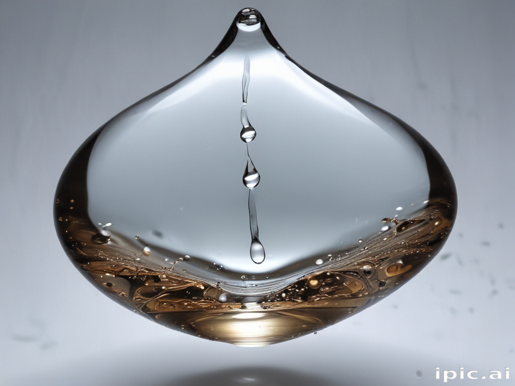 Elegant Water Droplet Captured in Mid-Air with Stunning Clarity and Detail