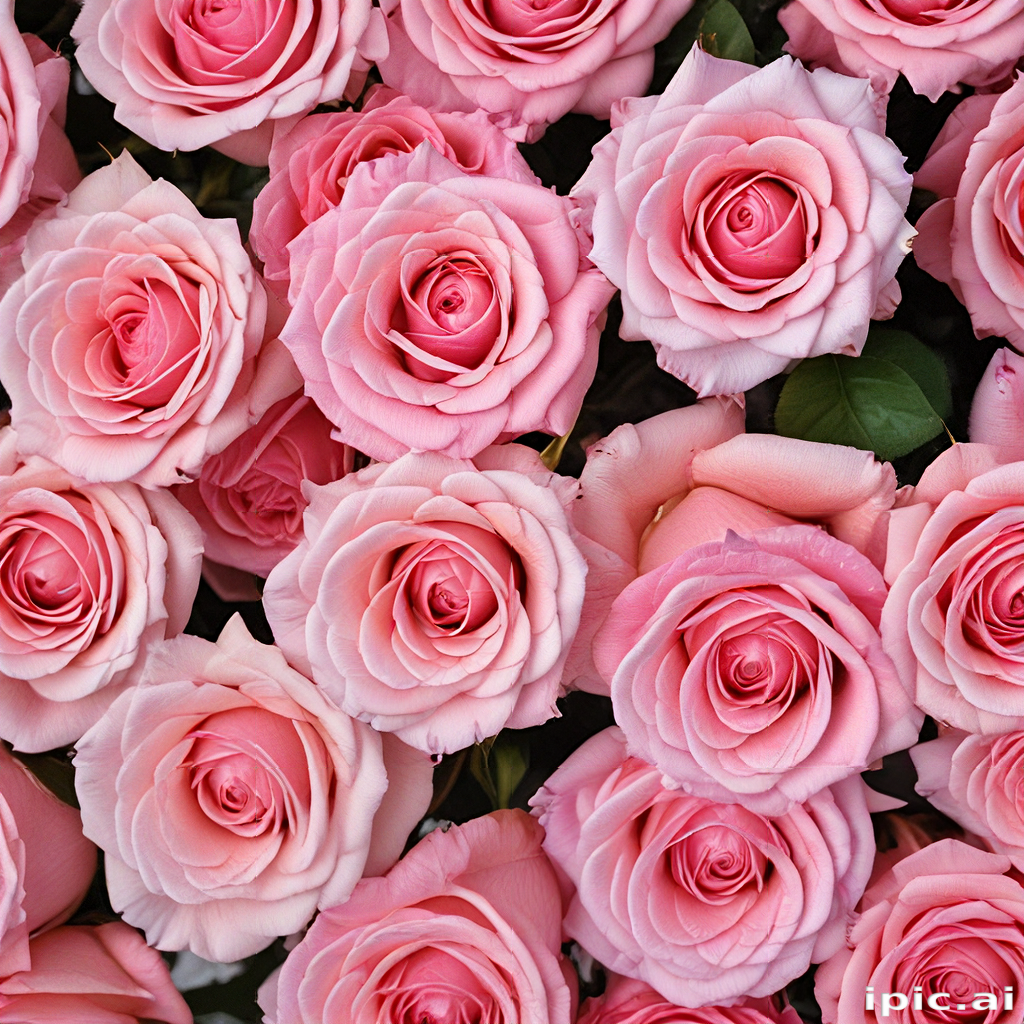 A Beautiful Arrangement of Soft Pink Roses in Full Bloom Together.