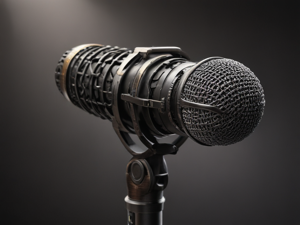 Vintage Microphone Captured in Stunning Detail Against a Dark Background