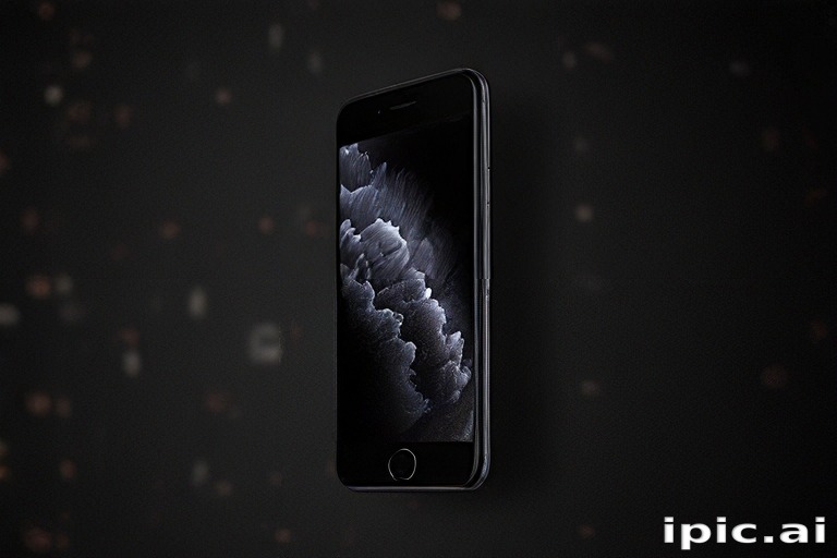 Stylish Black Smartphone Displaying an Elegant Abstract Background in ...