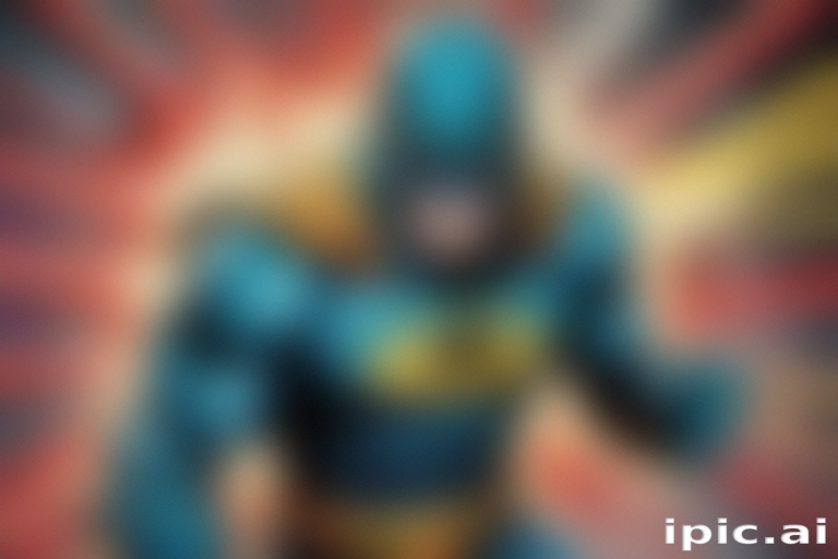 Dynamic Action Scene Featuring a Superhero in a Vibrant Comic Style