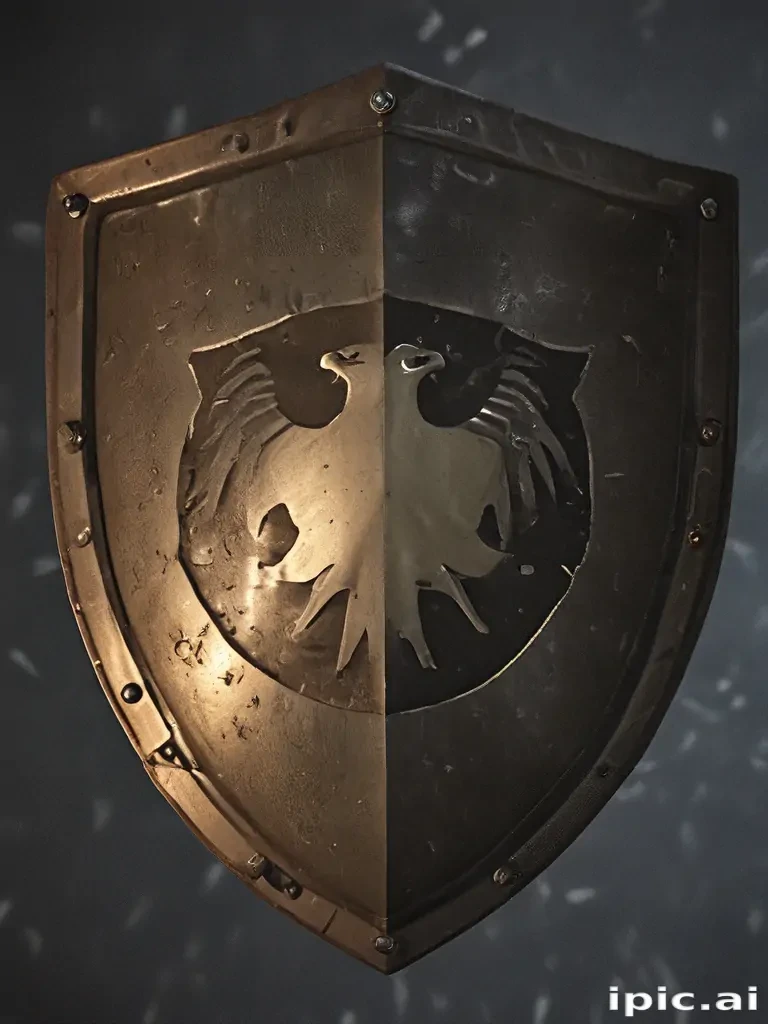Intricately Designed Shield Featuring a Majestic Double-Headed Eagle Emblem