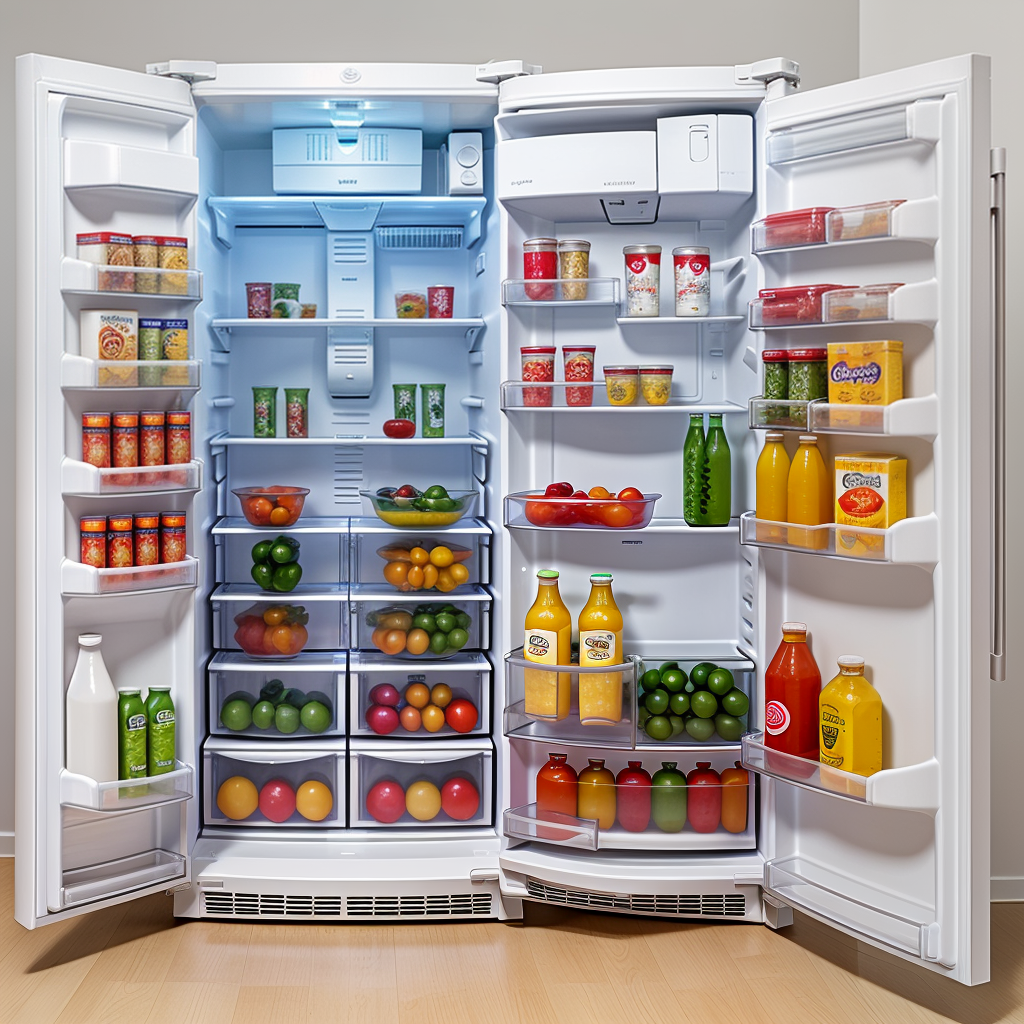 A Well-Organized Refrigerator Filled with Fresh Produce and Colorful ...