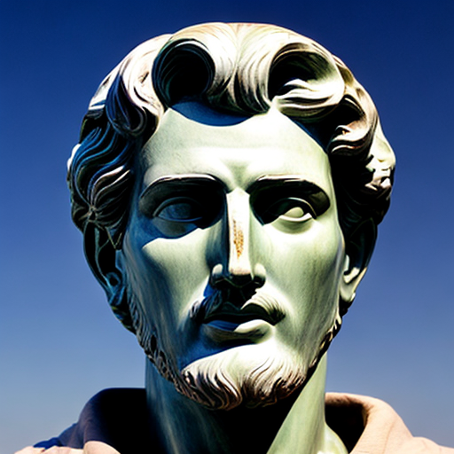 Greek statue with man's face