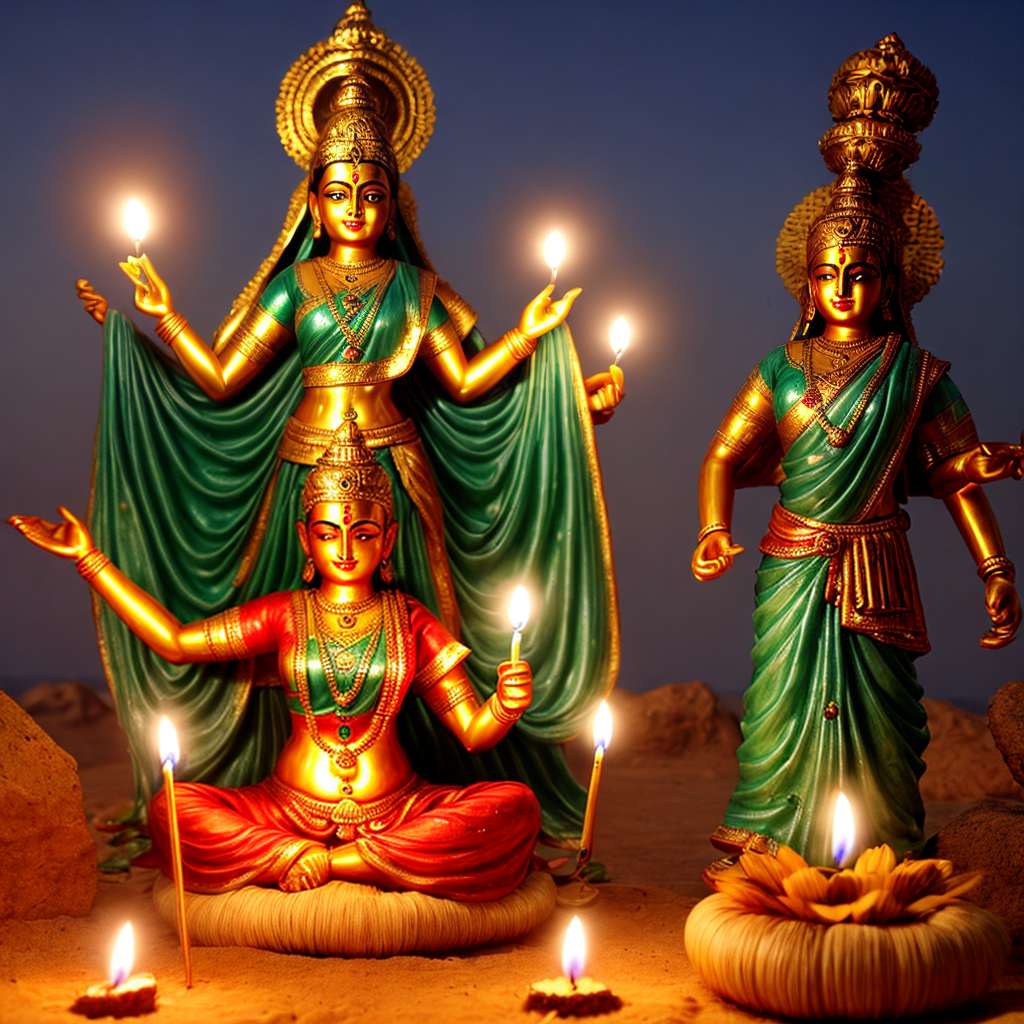 DUSSEHRA DURGA MATHA WITH CANDLE LAMPS AND LOTS OF COLOUR FLOWERS AND ...