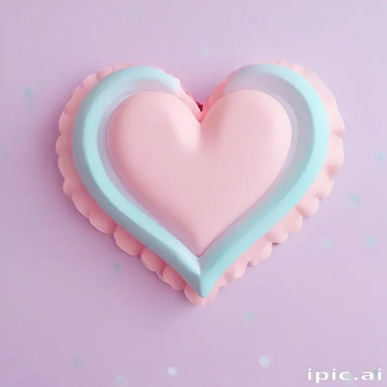 Soft and Whimsical Heart-Shaped Design with Pastel Colors on Background