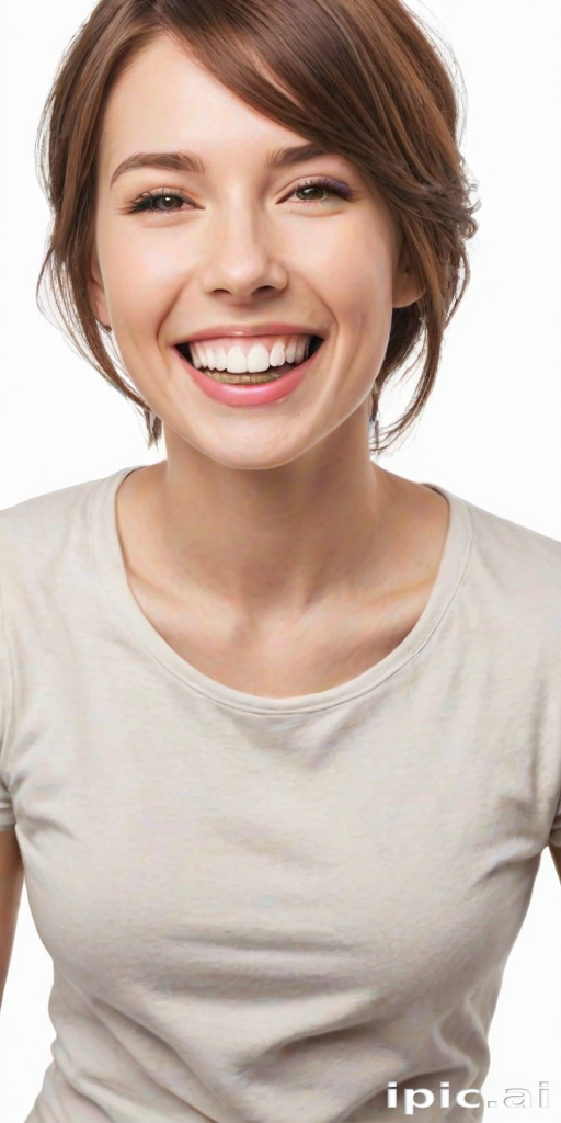 Joyful Young Woman with a Bright Smile Radiating Positive Energy