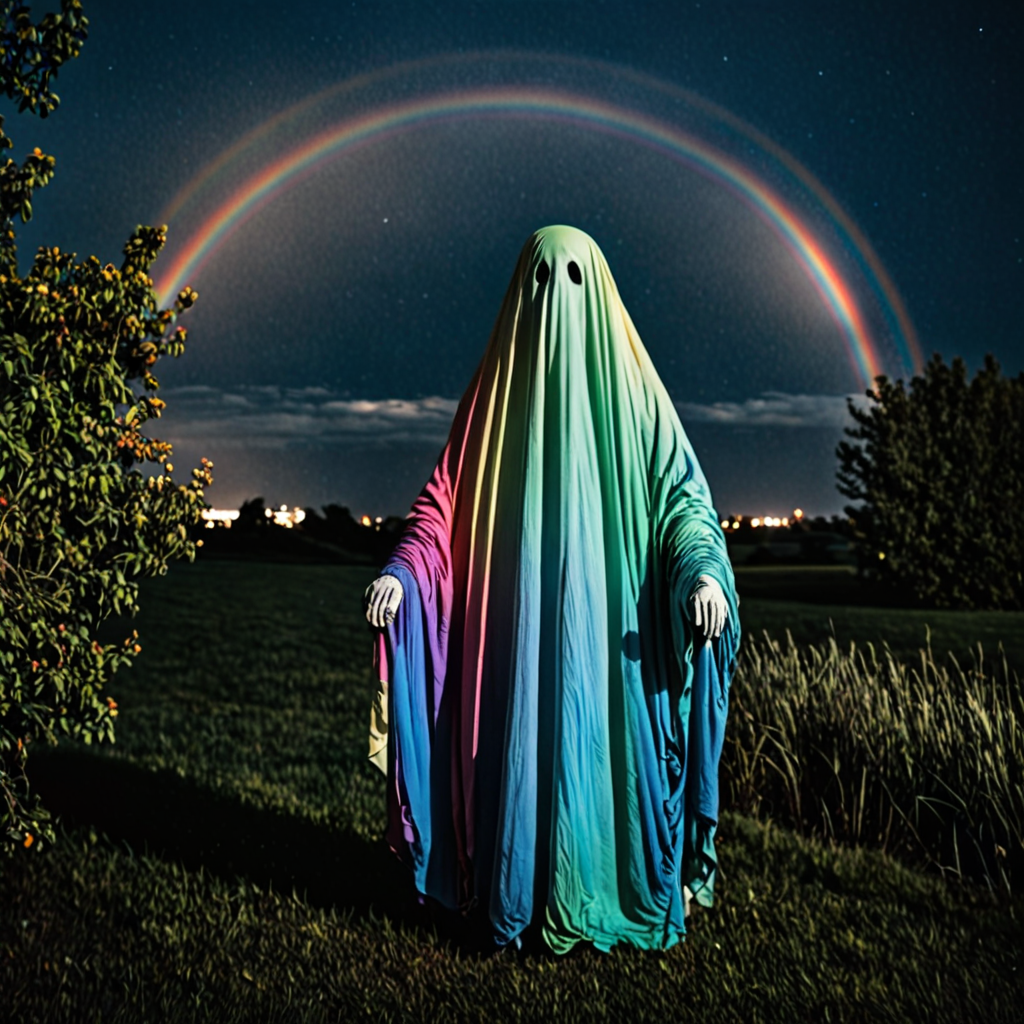 rainbow ghost at night