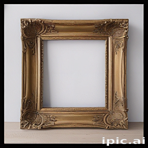 Elegant Vintage Picture Frame with Intricate Floral Designs and Details