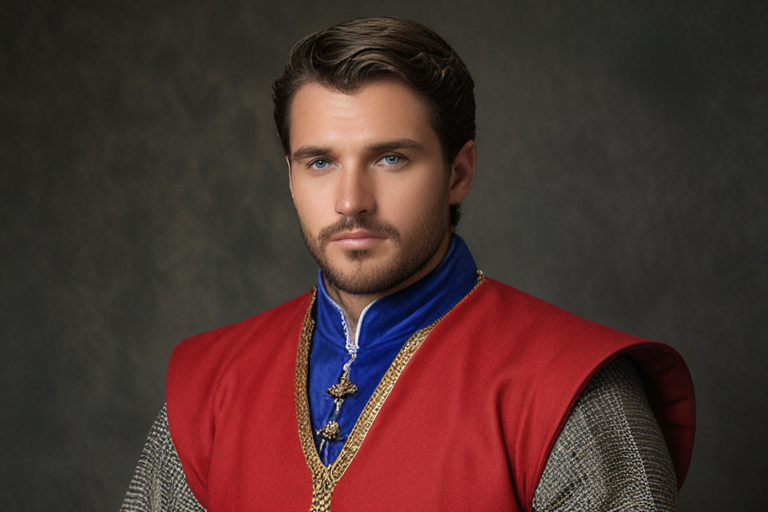 tudor era knight, handsome, masculine, kind, gentleman, dark hair, blue ...