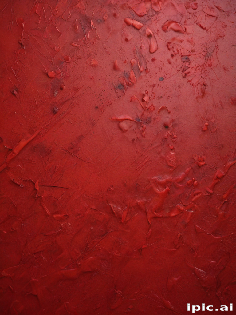 Abstract Textured Red Surface Evoking Emotions and Depth Through Color
