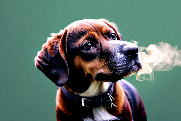 Cachorro fumando cigarro