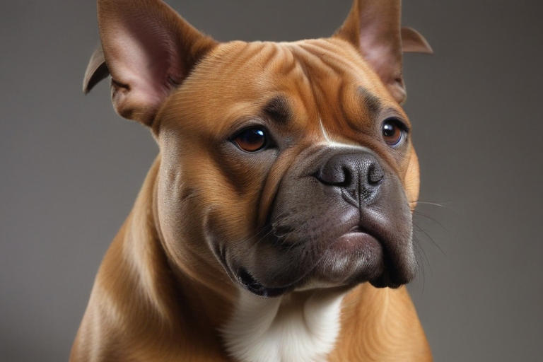 Close-Up Portrait of a Beautiful, Expressive Dog with Unique Features